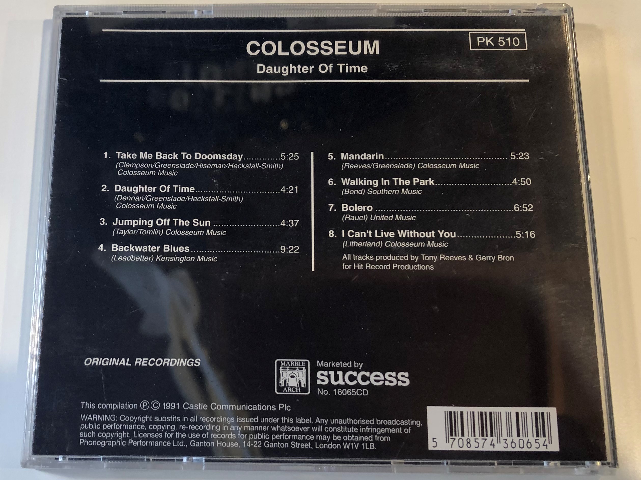 Colosseum ‎– Daughter Of Time / Marble Arch Records ‎Audio CD 1991 ...