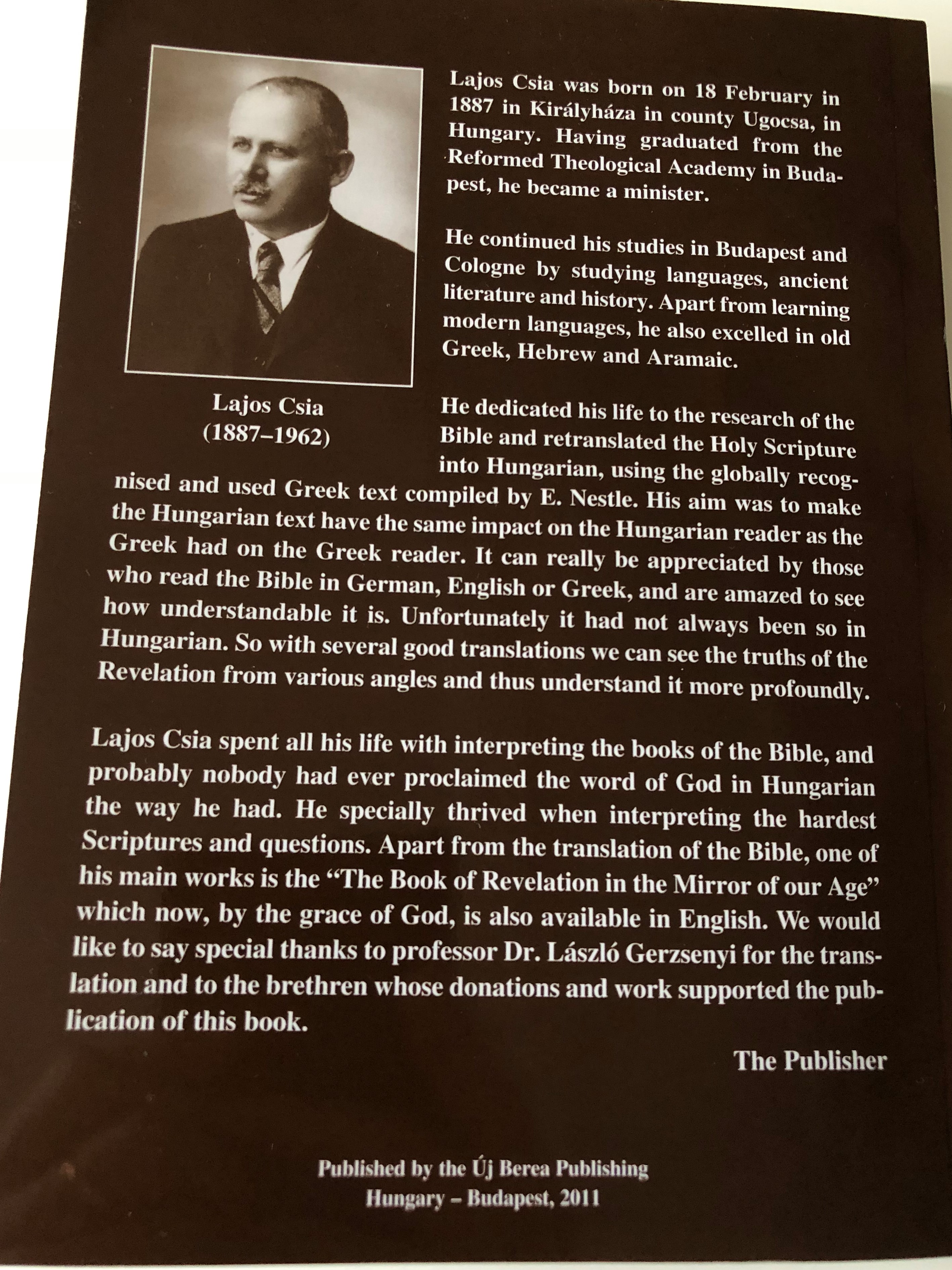 Csia Lajos: The Book of Revelation in the Mirror of our Age ...