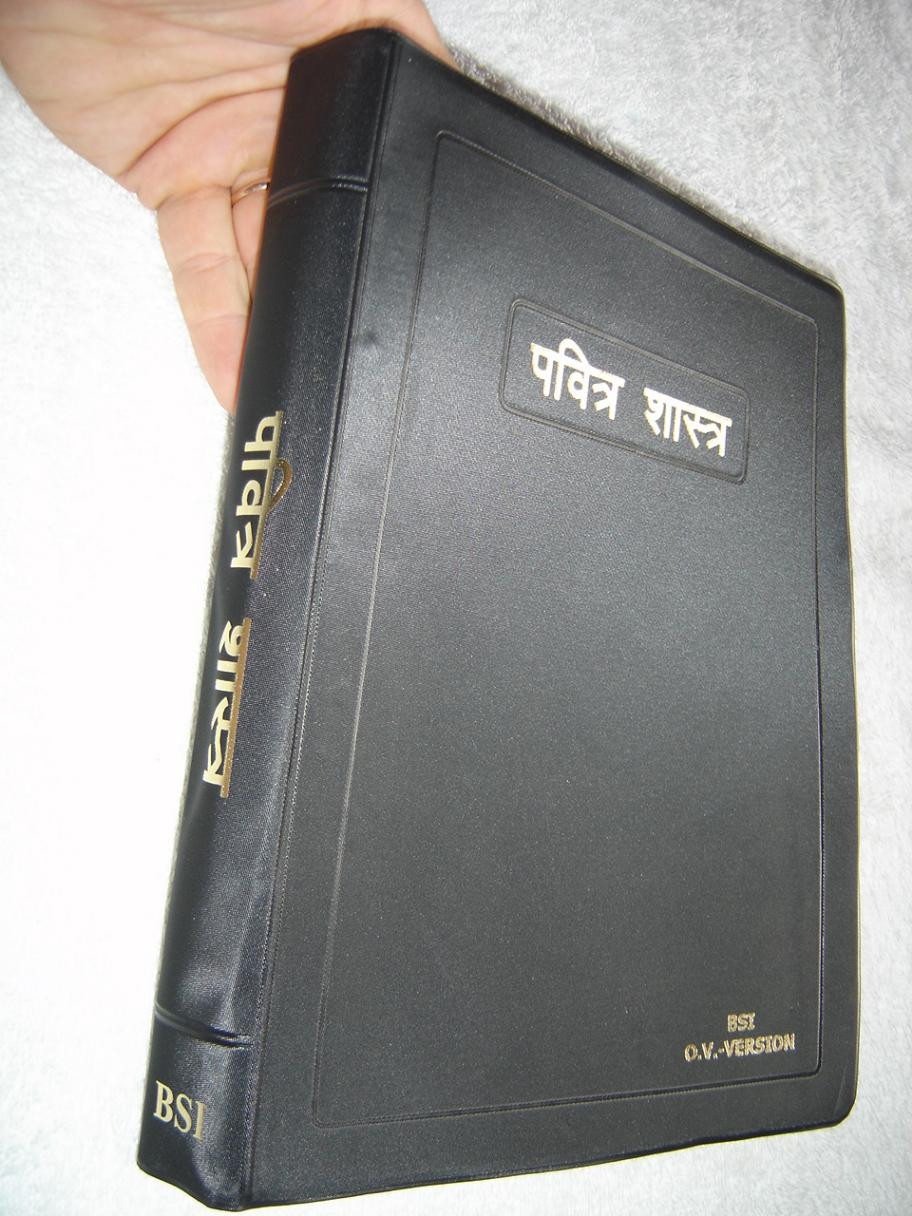 Large Print Marathi Bible, BSI Version / Black Vinyl Bound Red Edges ...