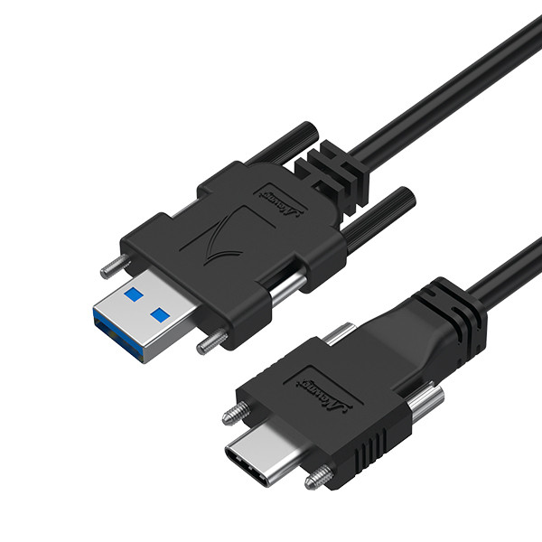 USB 3.2 (USB 3.0) Locking USB-A to USB-C Cable with Dual Screw Locking
