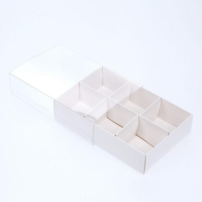 WHITE CHOCOLATE BOX BOXES WITH CLEAR LID 2 insert pack chocolate ...