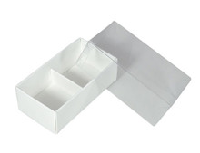 WHITE CHOCOLATE BOX BOXES WITH CLEAR LID 2 insert pack chocolate ...
