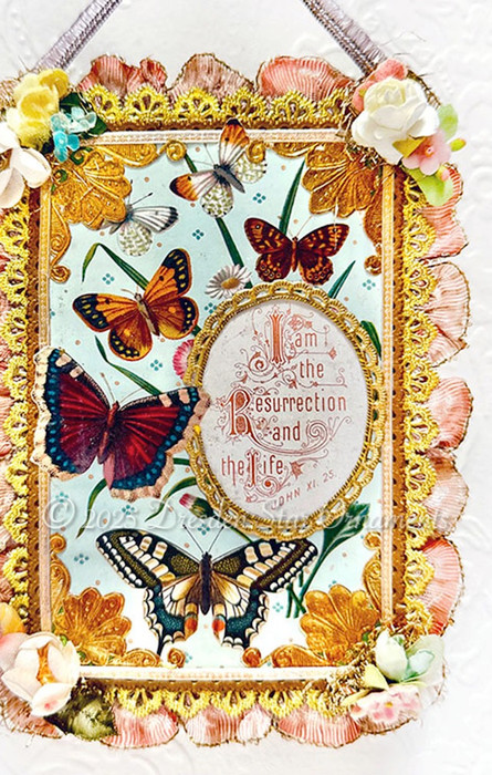 Two-Sided Ornament Paper Creation with Butterflies, Easter Cross, Gold ...