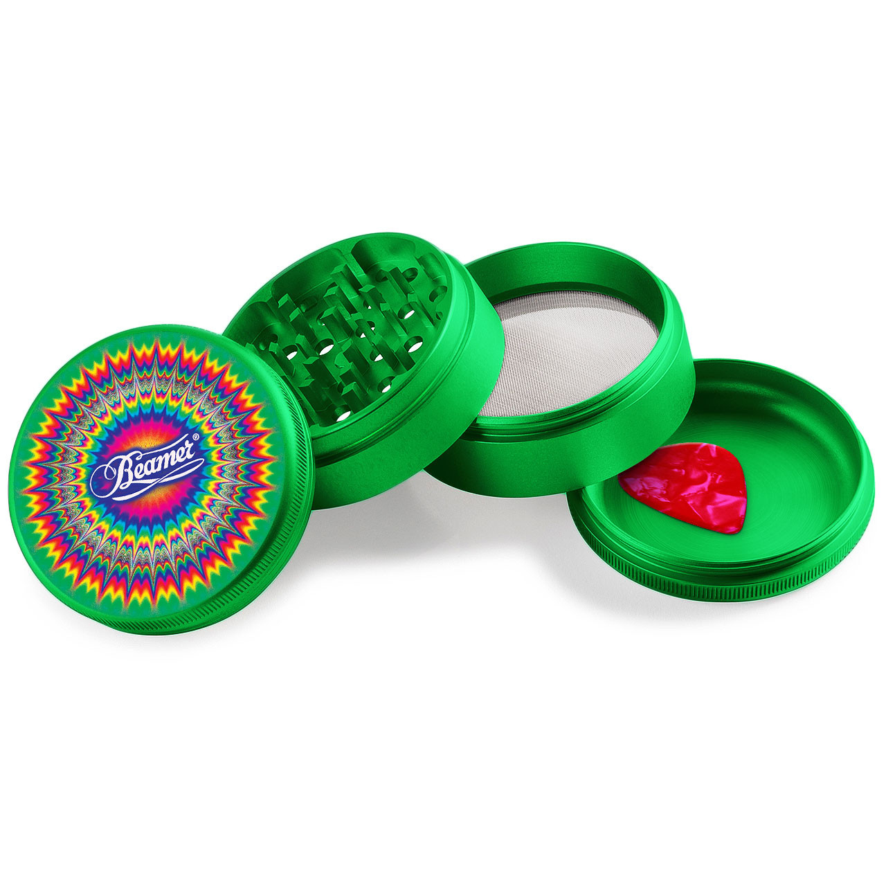 Beamer - Aircraft Grade Aluminum Grinder W/ Guitar Pick - 4-Piece ...