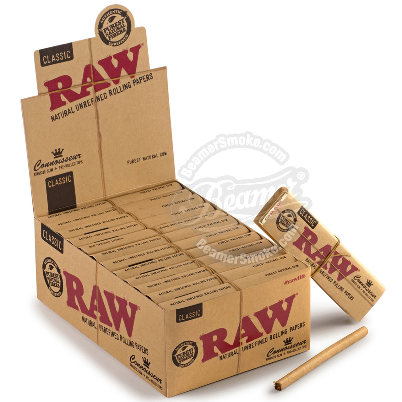 Natural Connoisseur King Size Raw Papers With Pre Rolled Tips