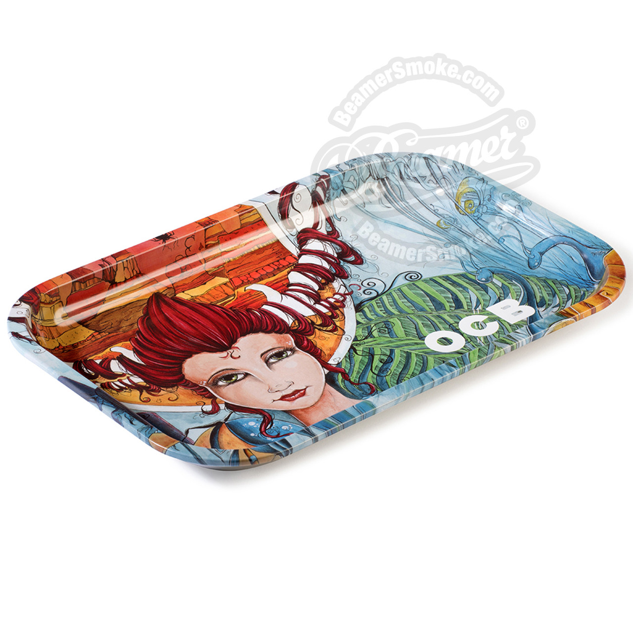 Small OCB Rolling Tray, Artist Design - 7.5" x 5.5"