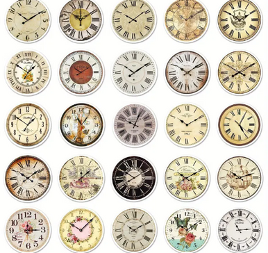 50 pieces Clock face stickers Vinyl waterproof. Perfect for collage and ...