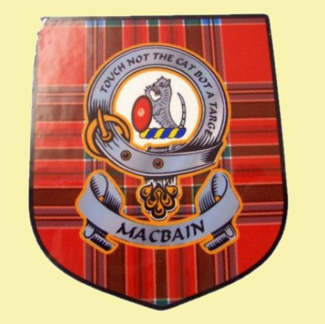 MacBain Clan Tartan Clan MacBain Badge Shield Decal Sticker Set of 3 ...