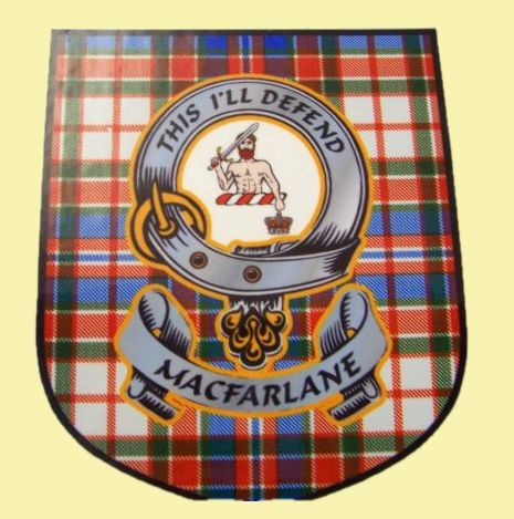 MacFarlane Clan Tartan Clan MacFarlane Badge Shield Decal Sticker Set ...