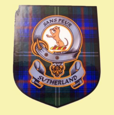 Sutherland Clan Tartan Clan Sutherland Badge Shield Decal Sticker Set ...