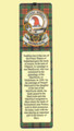 Nicholson Clan Badge Clan Nicholson Tartan Laminated Bookmarks Set of 2 ...
