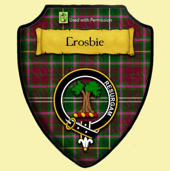 Crosbie Modern Tartan Crest Wooden Wall Plaque Shield - For Everything ...
