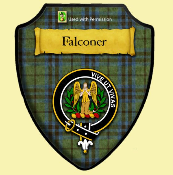Falconer Ancient Tartan Crest Wooden Wall Plaque Shield - For ...