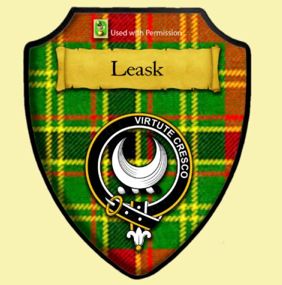 Leask Modern Tartan Crest Wooden Wall Plaque Shield - For Everything ...