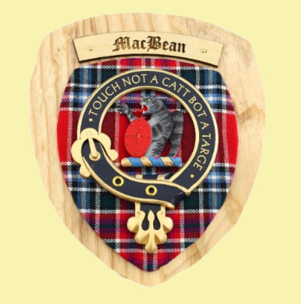 MacBean Clan Crest Tartan 10 x 12 Woodcarver Wooden Wall Plaque - For ...