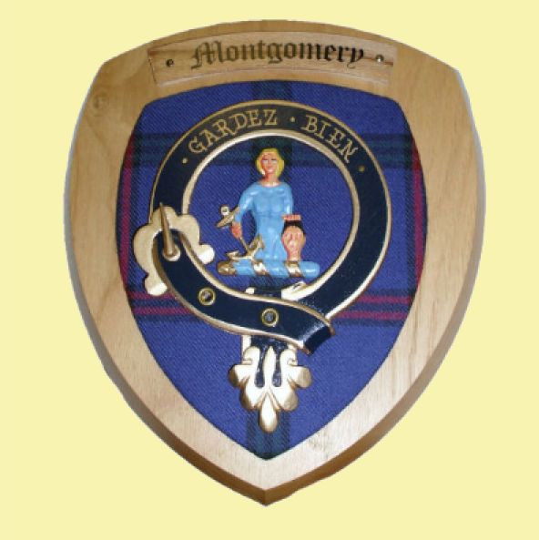 Montgomery Clan Crest Tartan 7 x 8 Woodcarver Wooden Wall Plaque - For ...