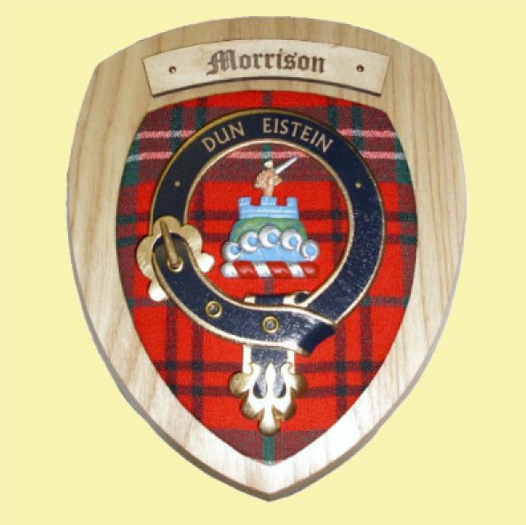 Morrison Clan Crest Tartan 7 x 8 Woodcarver Wooden Wall Plaque - For ...