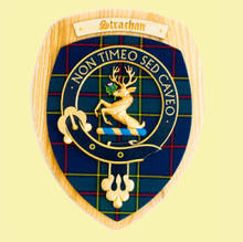 Strachan Clan Crest Tartan 7 x 8 Woodcarver Wooden Wall Plaque - For ...