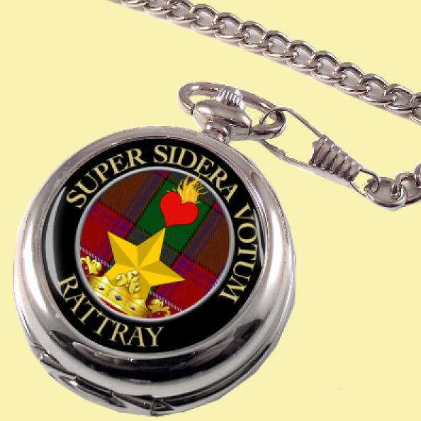 Rattray Clan Crest Round Shaped Chrome Plated Pocket Watch - For ...
