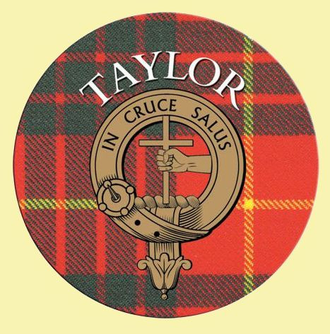 Taylor Clan Crest Tartan Cork Round Clan Badge Coasters Set of 2 - For ...