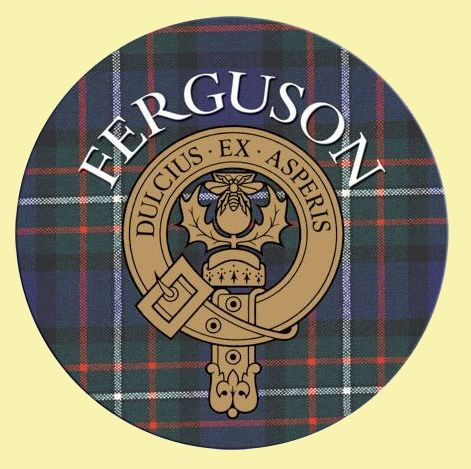 Ferguson Clan Crest Tartan Cork Round Clan Badge Coasters Set of 2 ...