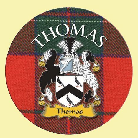 Thomas Coat of Arms Tartan Cork Round Name Coasters Set of 4 - For ...
