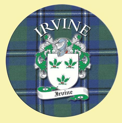 Irvine Coat of Arms Tartan Cork Round Scottish Name Coasters Set of 10 ...