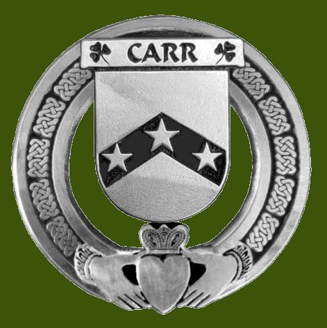 Carr Irish Coat Of Arms Claddagh Stylish Pewter Family Crest Badge ...