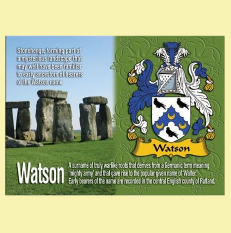 Watson Coat of Arms English Family Name Fridge Magnets Set of 2 - For ...