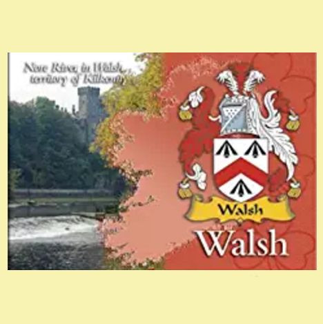 Walsh Coat of Arms Irish Family Name Fridge Magnets Set of 4 - For ...