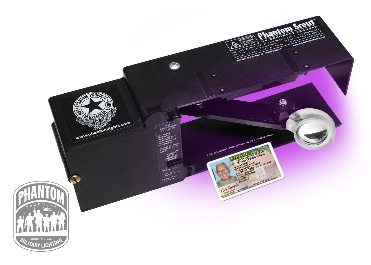 UV Counterfeit Detector - Scout Battery and Line Powered With Magnifier ...