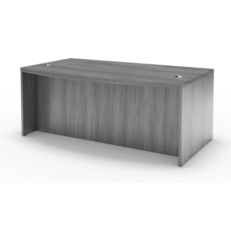 Mayline ABD7242-LGS Aberdeen Executive Bowfront Desk 72 Gray Steel ...