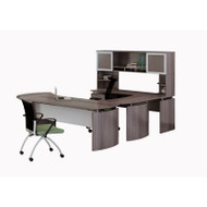 Mayline MNDS72-LGS Medina Laminate 72" Executive Desk Straight Free ...