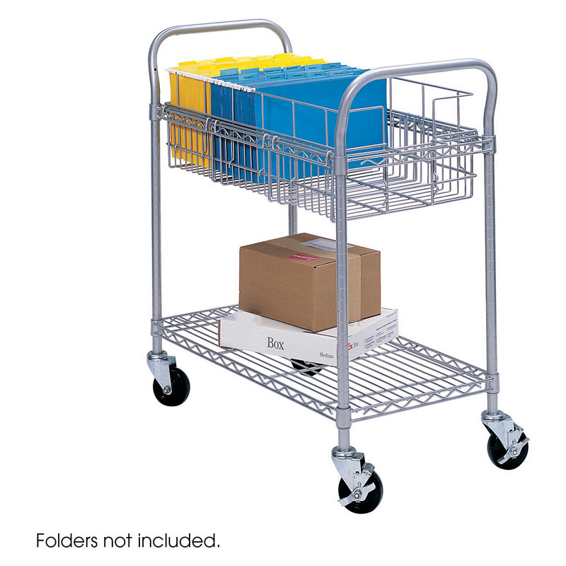 Safco 5235GR Wire Mail Cart 24"W Free Shipping!