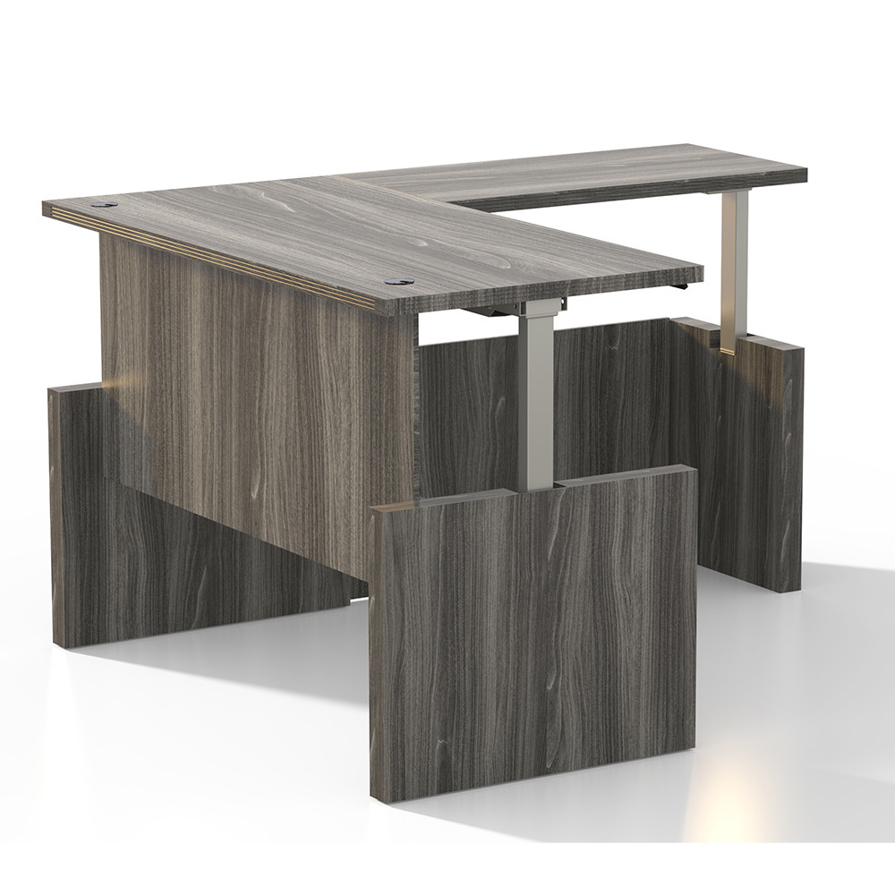 Mayline Aberdeen Executive Height Adjustable L-Shape Desk AT58-LGS Free ...