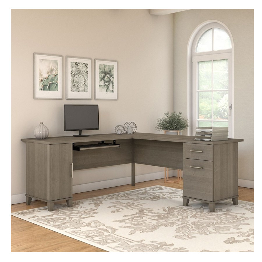 Bush WC81610K Somerset 71 L Shaped Desk Ash Gray Free Shipping!