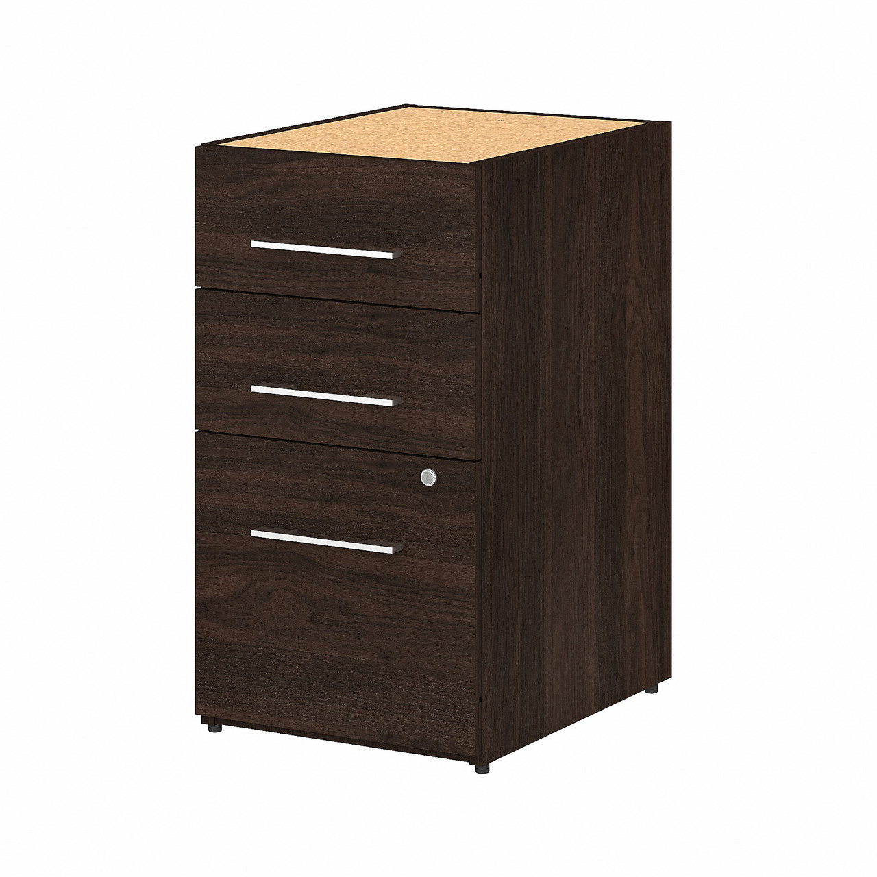Bush Office 500 16"W Drawer File Cabinet Assembled Black Walnut ...