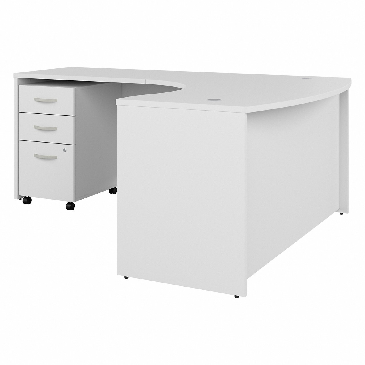 Bush Business Furniture Studio C 60W x 43D Left Hand L-Bow Desk with 3 ...