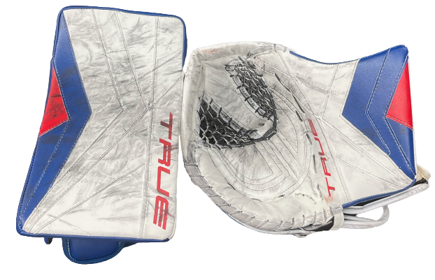True Catalyst PX3 Custom Pro Goalie Glove and Blocker Pro Stock Used ...