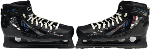 TRUE TF Custom Pro Stock Goalie Skates sz 10 Used NCAA - DK's Hockey Shop