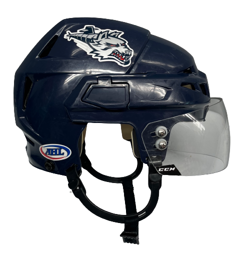 CCM VECTOR V08 PRO STOCK HOCKEY HELMET NAVY SMALL HARTFORD WOLF PACK #7 ...