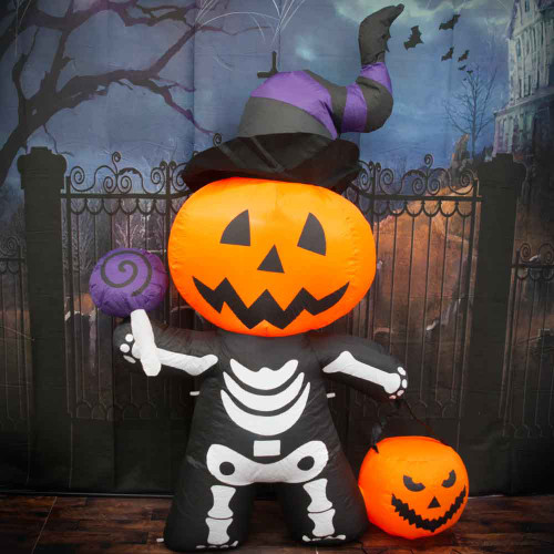 Inflatable Skeleton Pumpkin - 180cm - Witches of Halloween