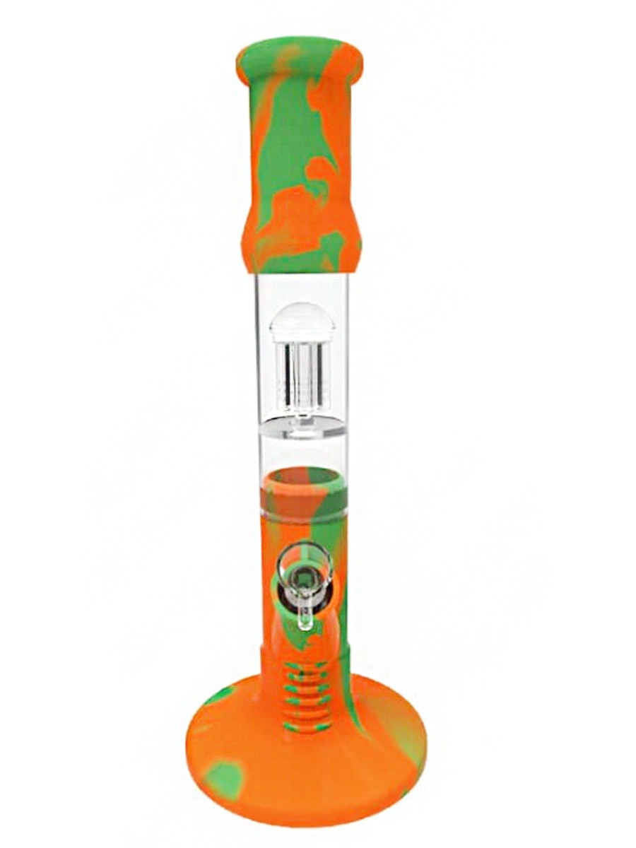 Buy NEU Silicone Water Pipe 15″ Green Orange now