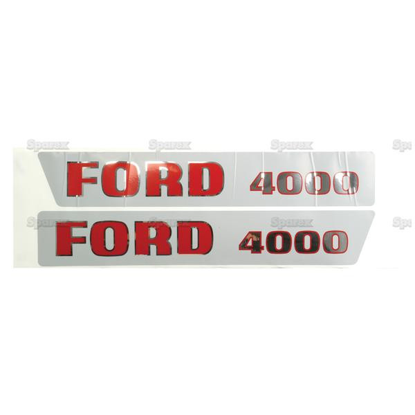 Ford 4000 '65-68 Tractor (3 cylinder) Hood Vinyl Decal Set