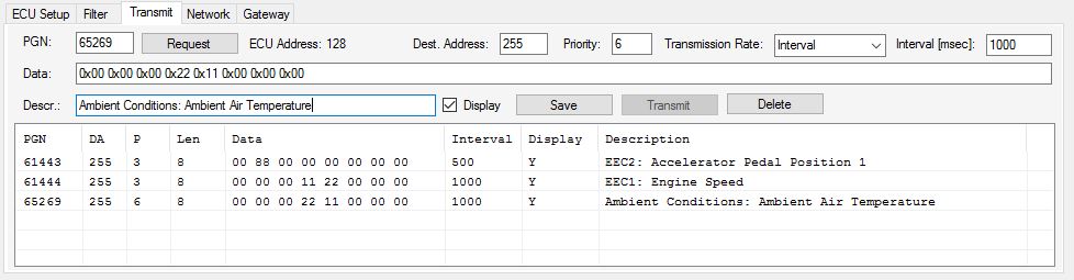 Simulating SAE J1939 PGNs Used By Truck & Bus FMS (Fleet Management ...