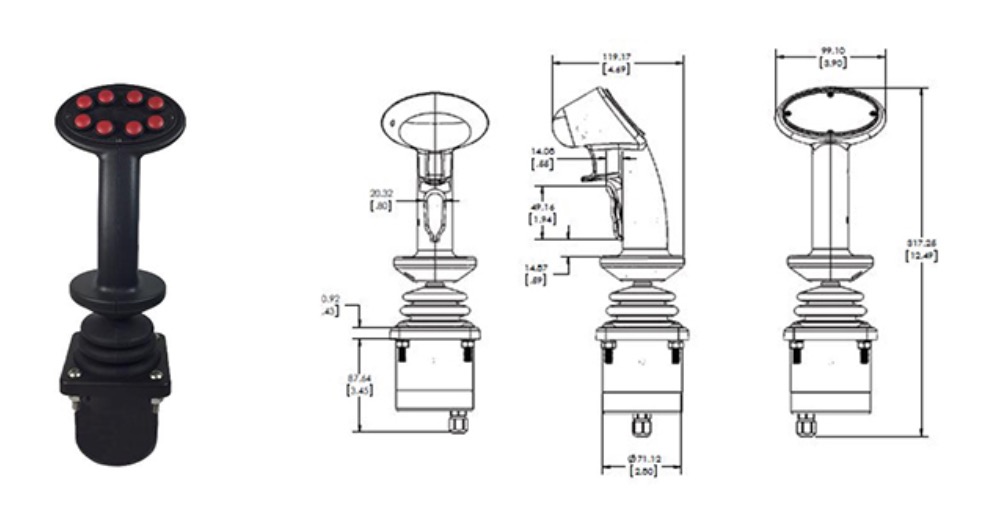 SAE J1939 Joystick Is A Hand-Operated Hall Effect Controller Designed ...