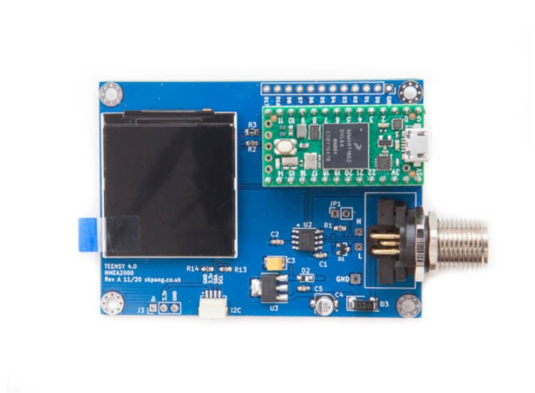 Teensy 4.0 With NMEA 2000 Connector And 240 x 240 IPS LCD