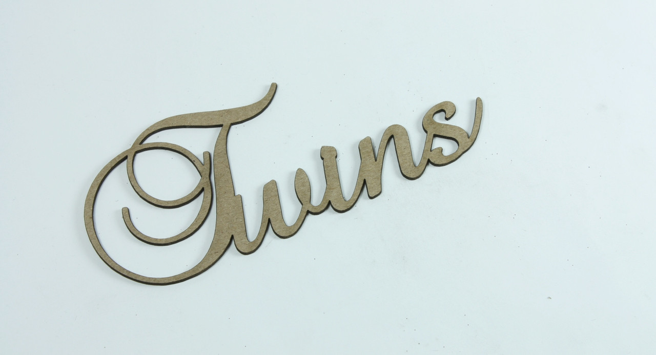 TWINS - Fancy Chipboard Word - Want2Scrap