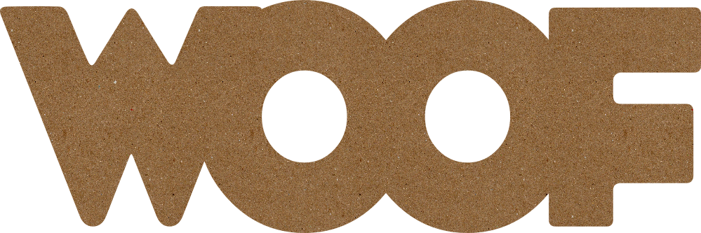 Woof - Chipboard Word - 2 1/2" x 7 1/2" - Want2Scrap