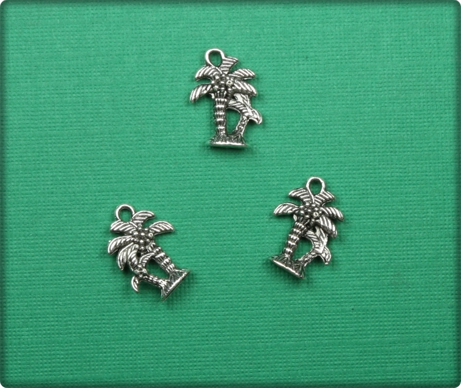 Palm Trees Charm - Antique Silver - Want2Scrap